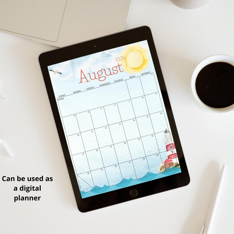 Printable August 2025 Calendar, Fillable August Planner, Homeschool ...