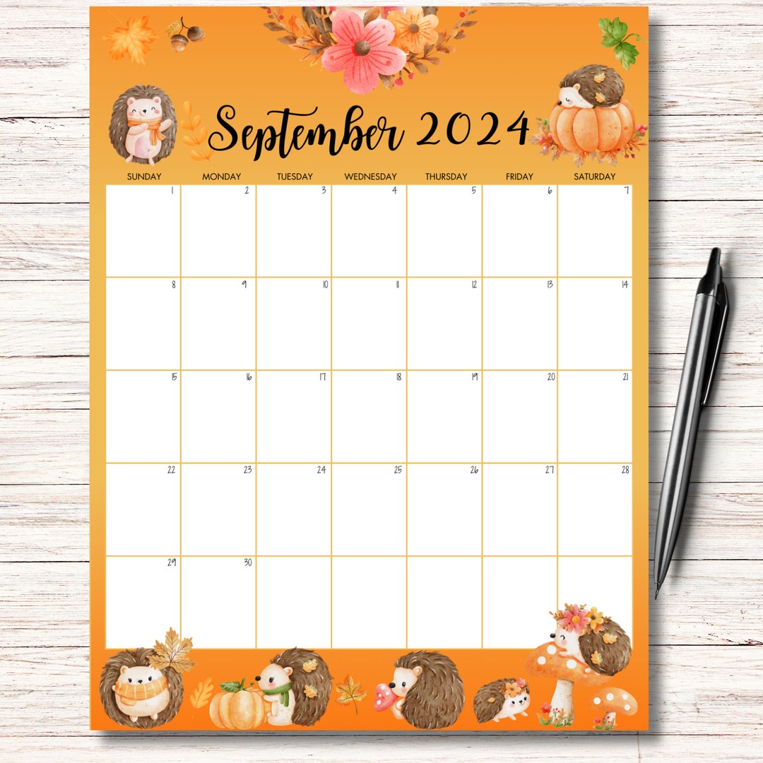 EDITABLE September 2024 Calendar, Kids Weekly Schedule, Homeschool ...