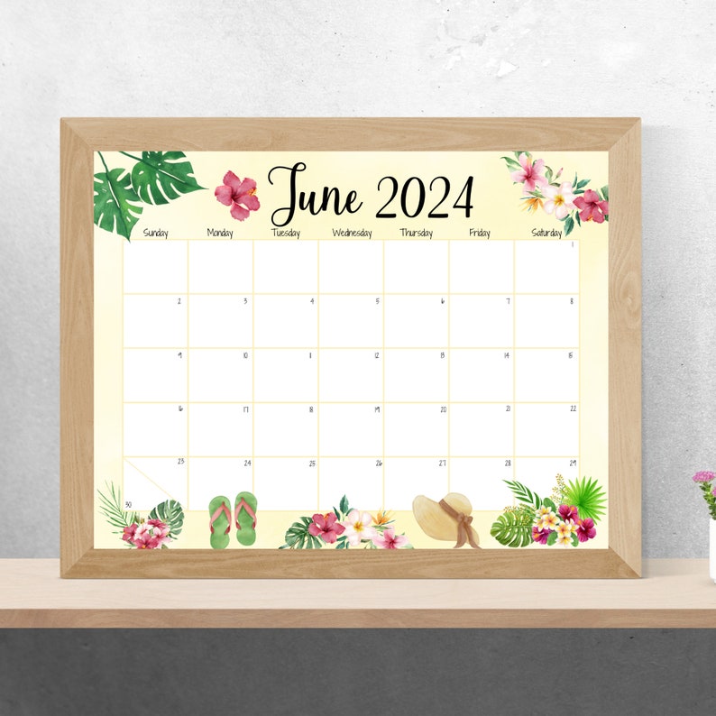 EDITABLE June 2024 Calendar, Beautiful Colorful Flowers, Fillable June ...
