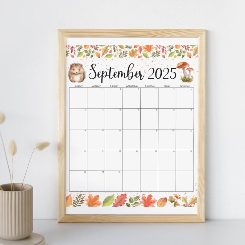 EDITABLE September 2025 Calendar, Autumn Colors, Printable, Fillable ...