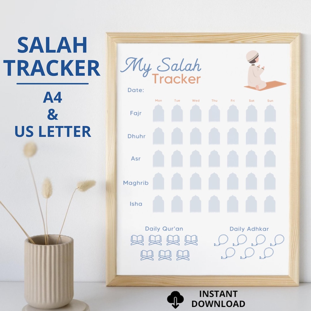 Salah Tracker, Prayer Chart for Kids, Daily Salah Tracker, Salah ...