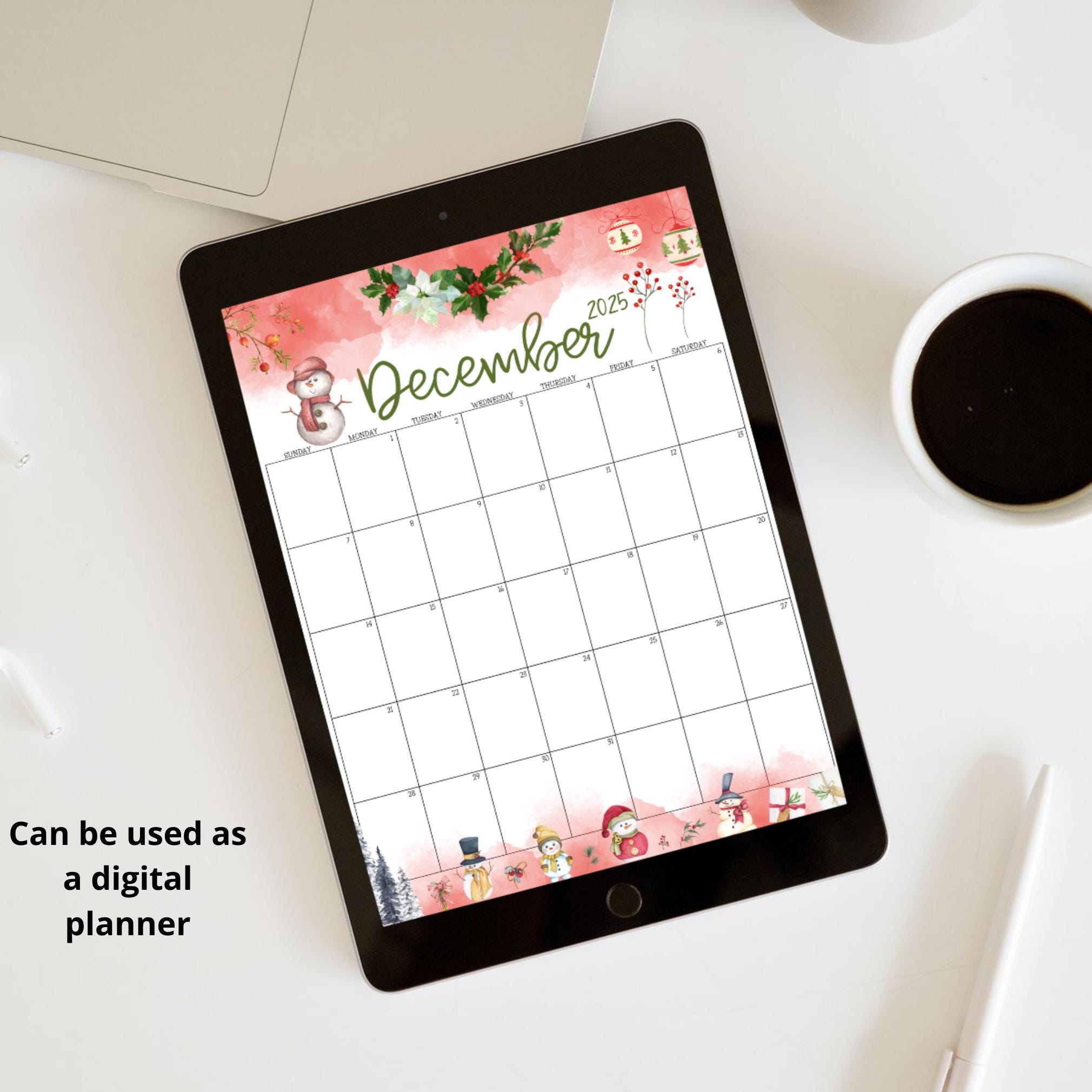 EDITABLE December 2025 Calendar, Kids Weekly Schedule, Classroom ...