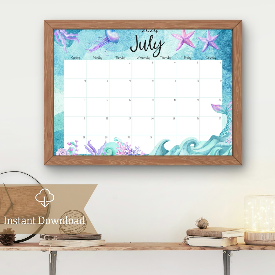 Ocean Themed 2024 Calendar Homeschool Calendar School Home - Etsy