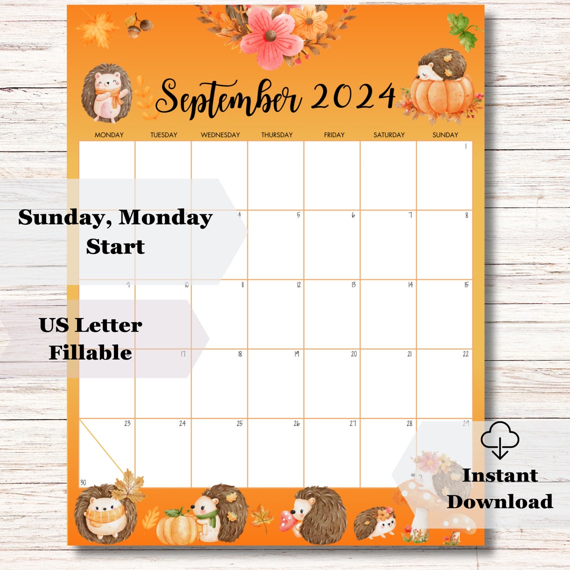 EDITABLE September 2024 Calendar, Kids Weekly Schedule, Homeschool ...