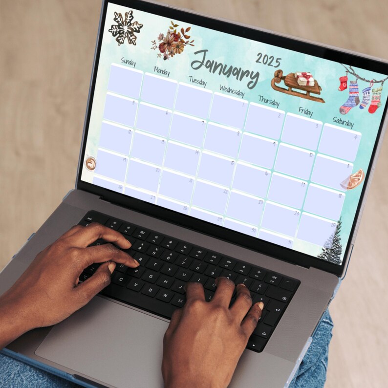 EDITABLE January 2025 Calendar, Beautiful Winter, Printable January ...