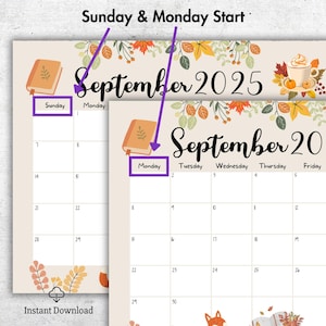 EDITABLE September 2025 Calendar, Printable September Planner ...