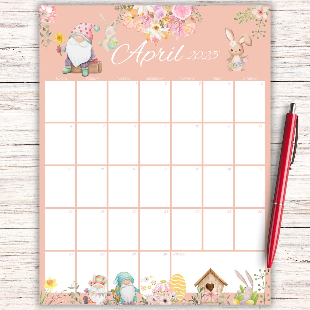 EDITABLE April 2025 Calendar, Printable April Planner, Happy Easter Day ...