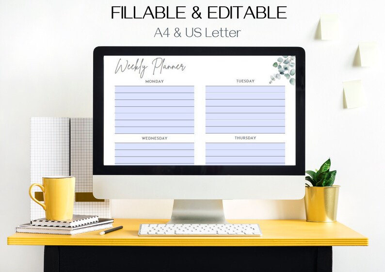 Printable Weekly Organizer Minimalist Work Planner Simple - Etsy