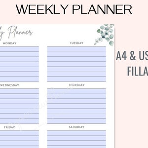 Printable Weekly Organizer Minimalist Work Planner Simple - Etsy