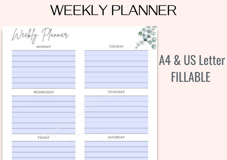 Printable Weekly Organizer Minimalist Work Planner Simple - Etsy
