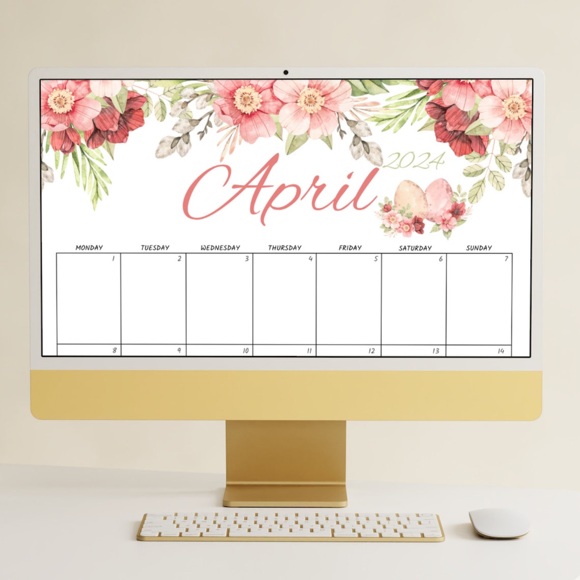 Fillable/editable April Calendar, April 2024 Printable Calendar ...