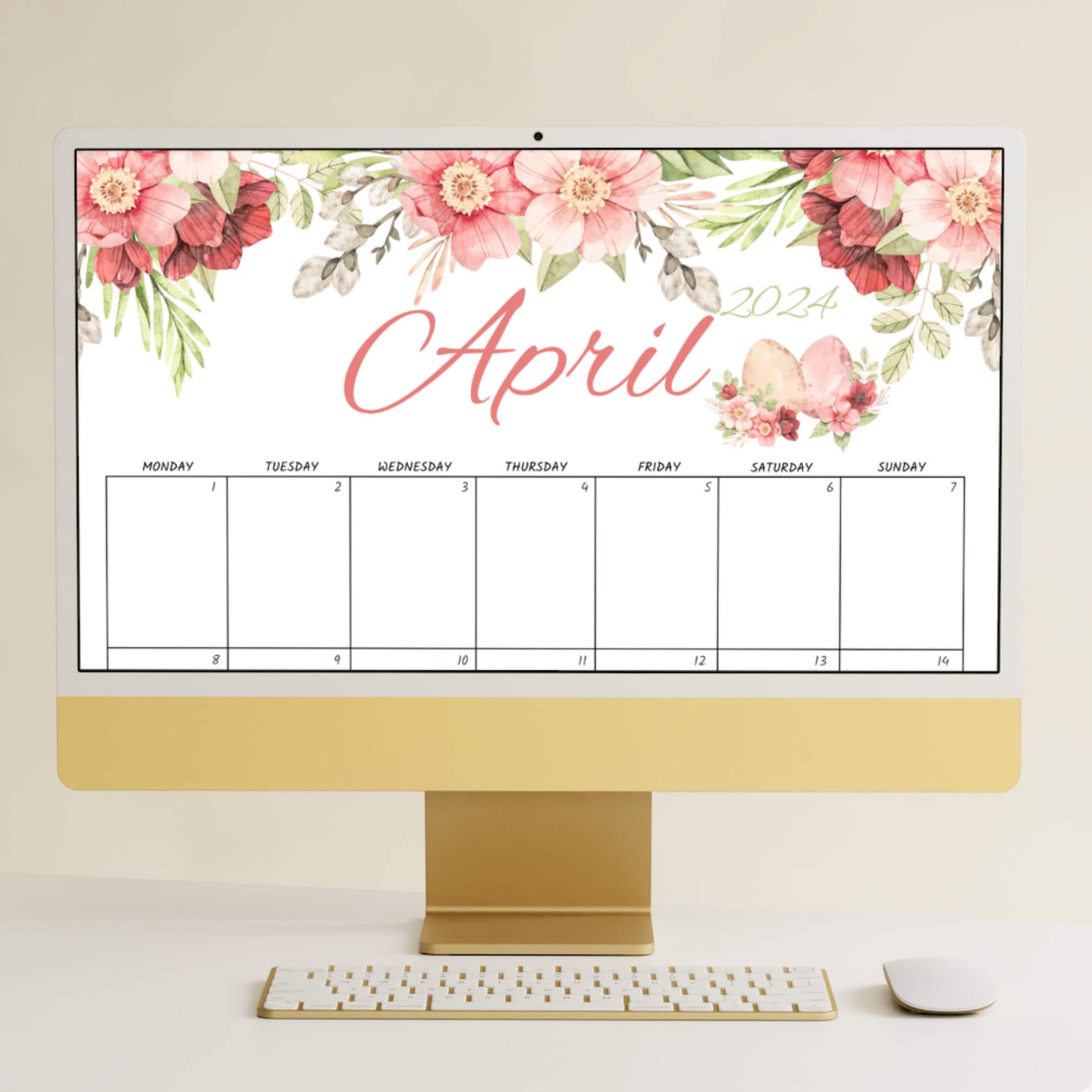 Fillable/editable April Calendar, April 2024 Printable Calendar ...