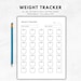 Weight Tracker Printable, Weight Loss Planner, Weight Goal Tracker ...