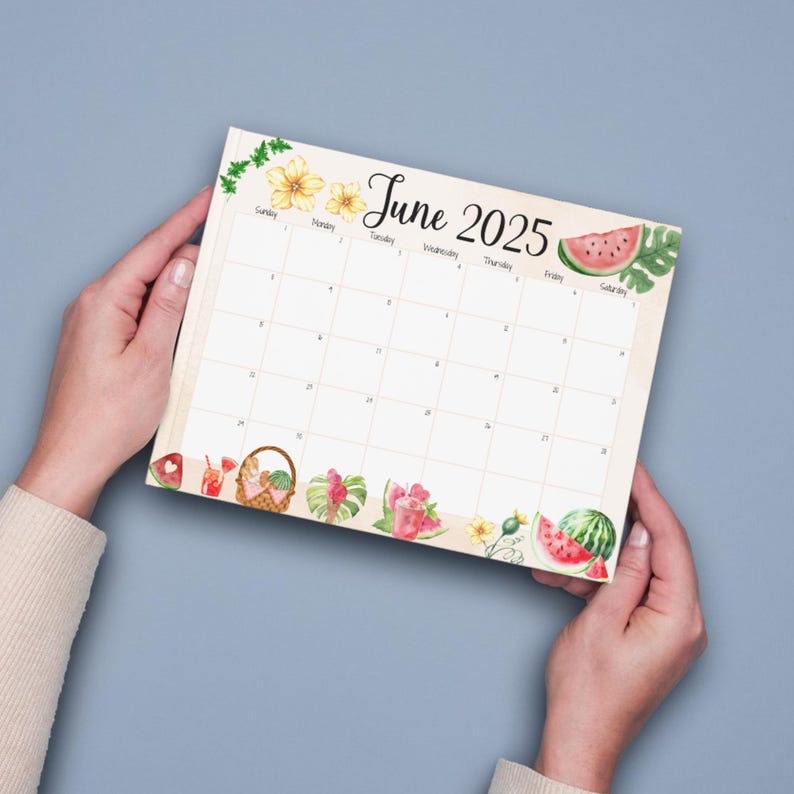 EDITABLE June 2025calendar, 2025 Summer Planner, Fillable June Calendar ...