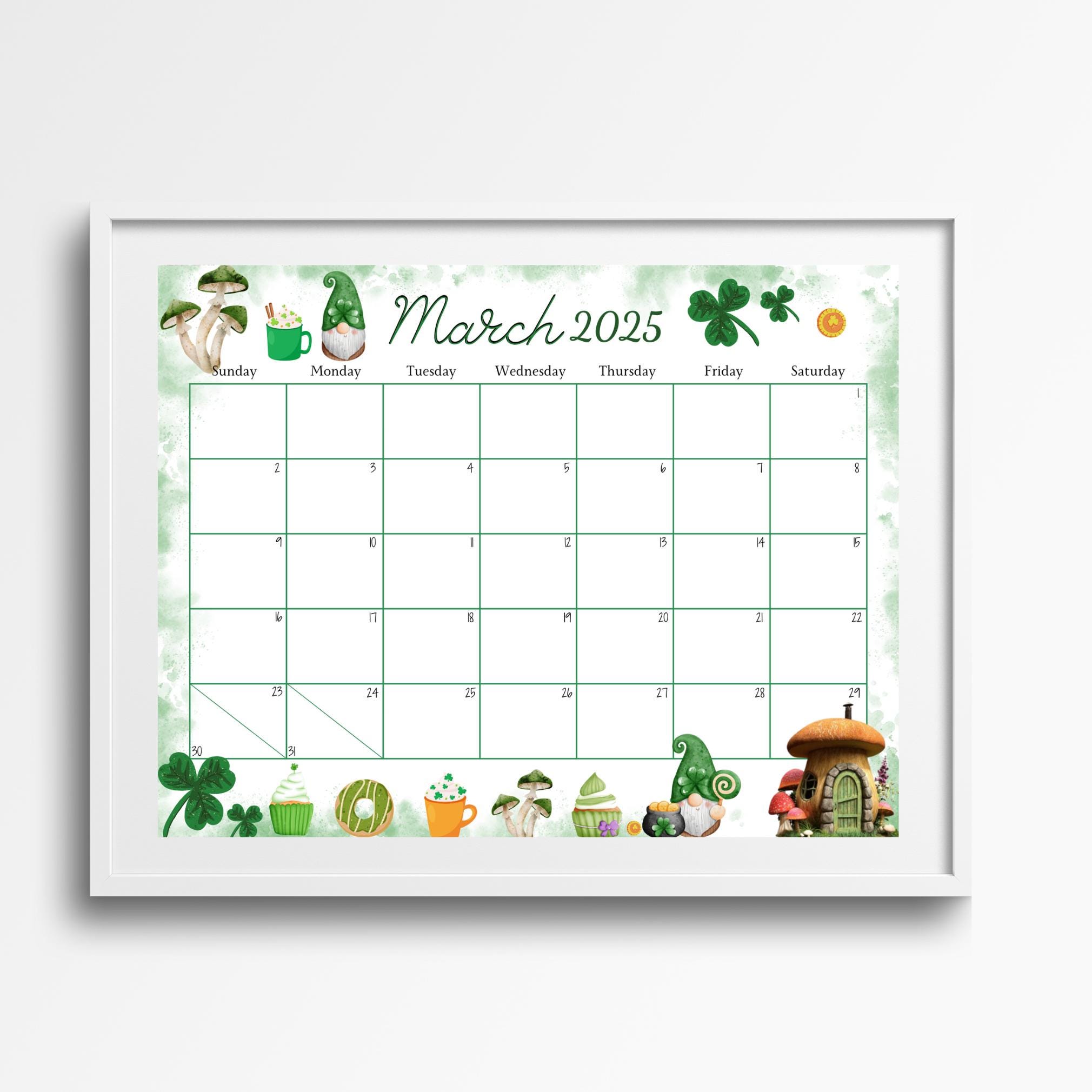 EDITABLE March 2025 Calendar, Printable Fillable Calendar Planner ...