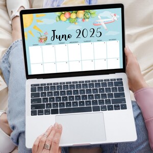 Tropical June 2025 Printable Calendar, US Letter Size, Fillable PDF ...