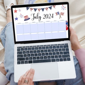 EDITABLE July 2024 Calendar, Monthly Planner, Printable Homeschool ...