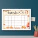 EDITABLE September 2025 Calendar, Autumn Colors, Printable, Fillable ...