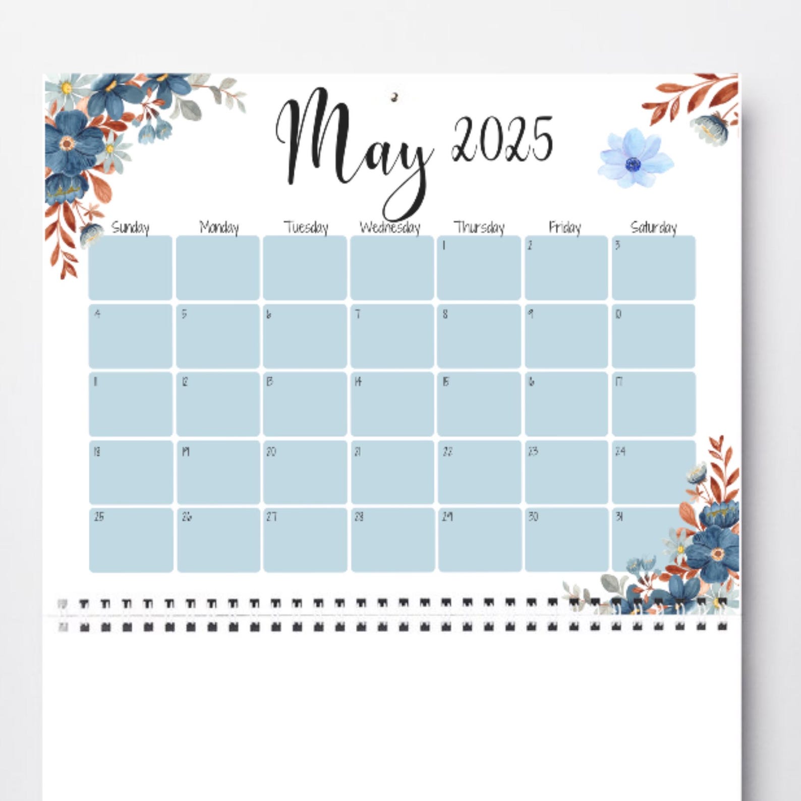 EDITABLE May 2025 Calendar, 2025 May Fillable Calendar, Printable May ...