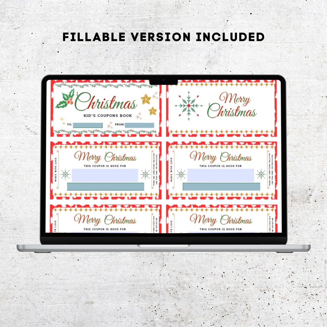Personalized Kids Christmas Coupon Book, Editable Christmas Coupon ...