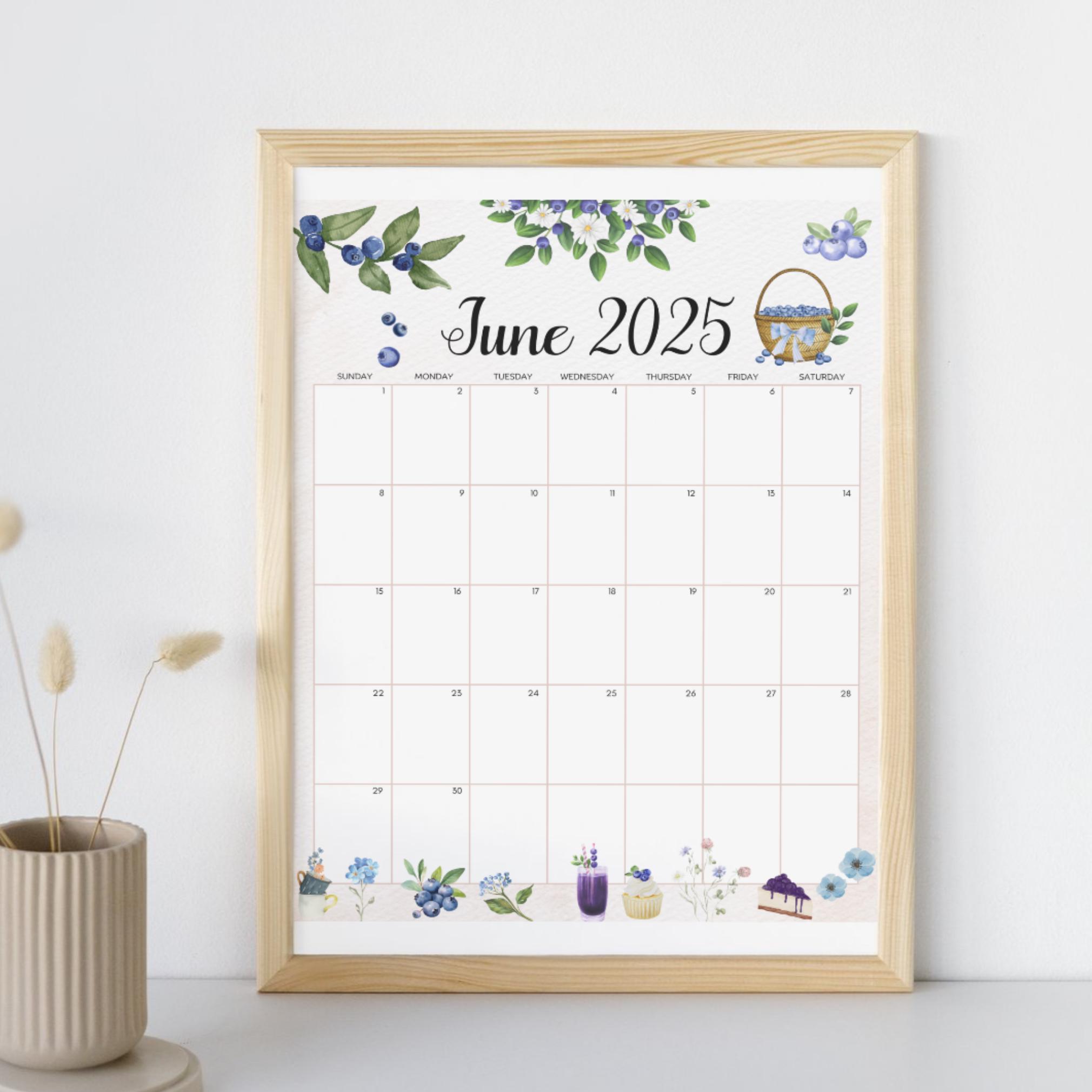 EDITABLE June 2025 Calendar, School Calendar, Fillable June Calendar ...