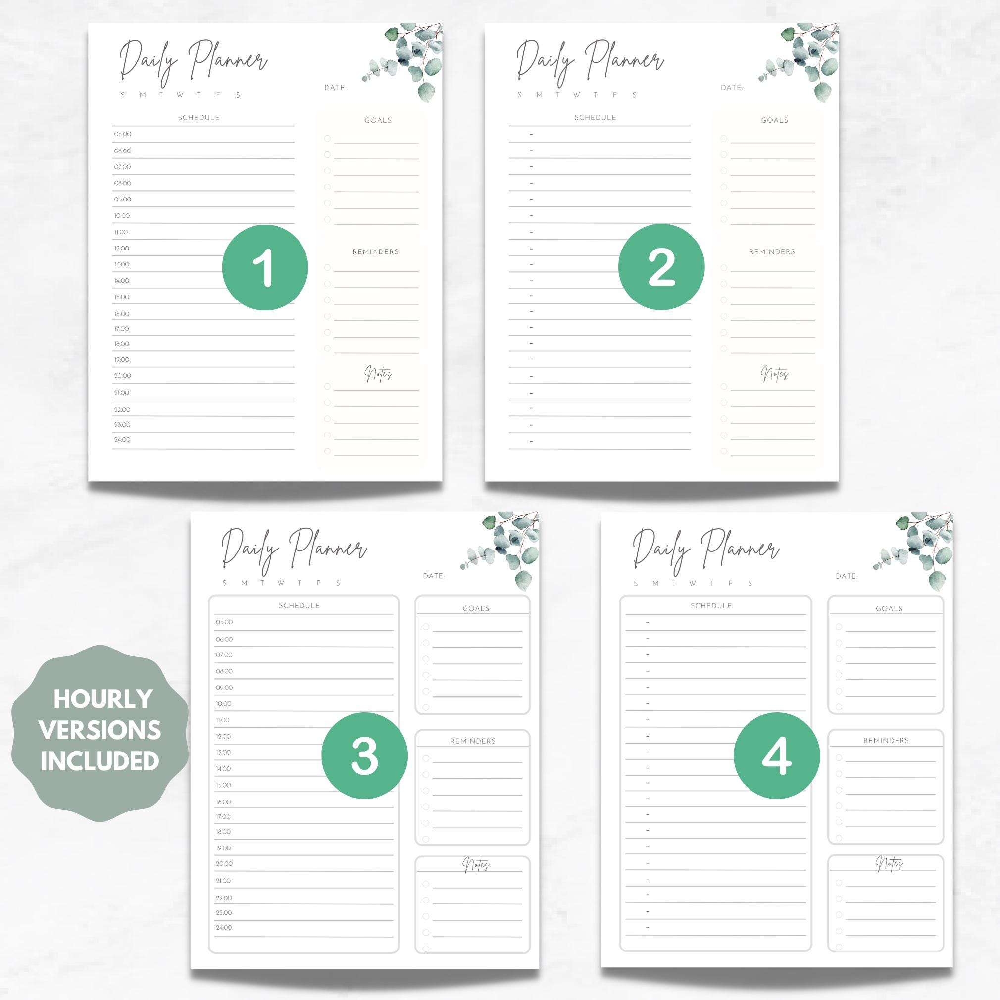Daily Planner Printable, Daily Planner Inserts, Daily Schedule, Daily ...