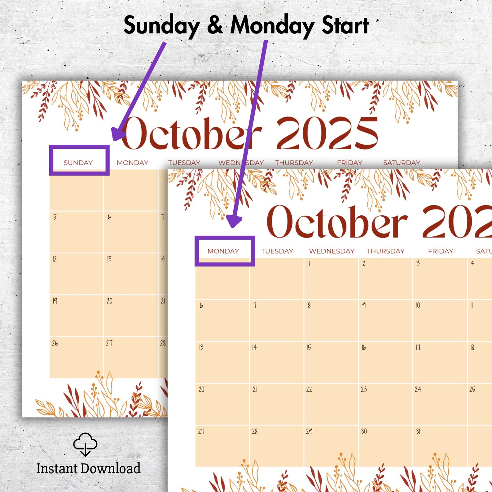 EDITABLE October 2025 Calendar, Academic Calendar, Beautiful Fall ...