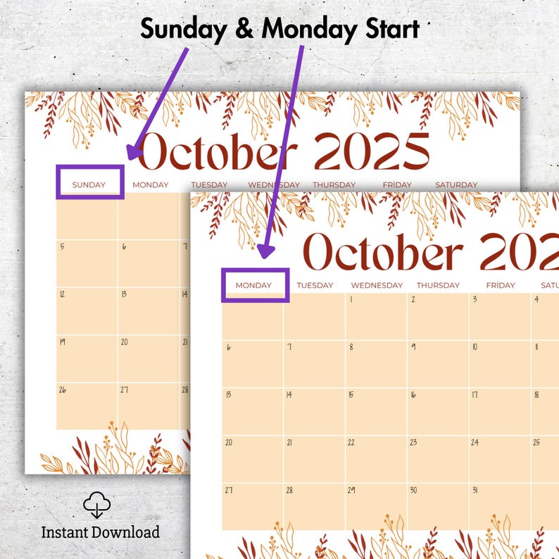 EDITABLE October 2025 Calendar, Academic Calendar, Beautiful Fall ...