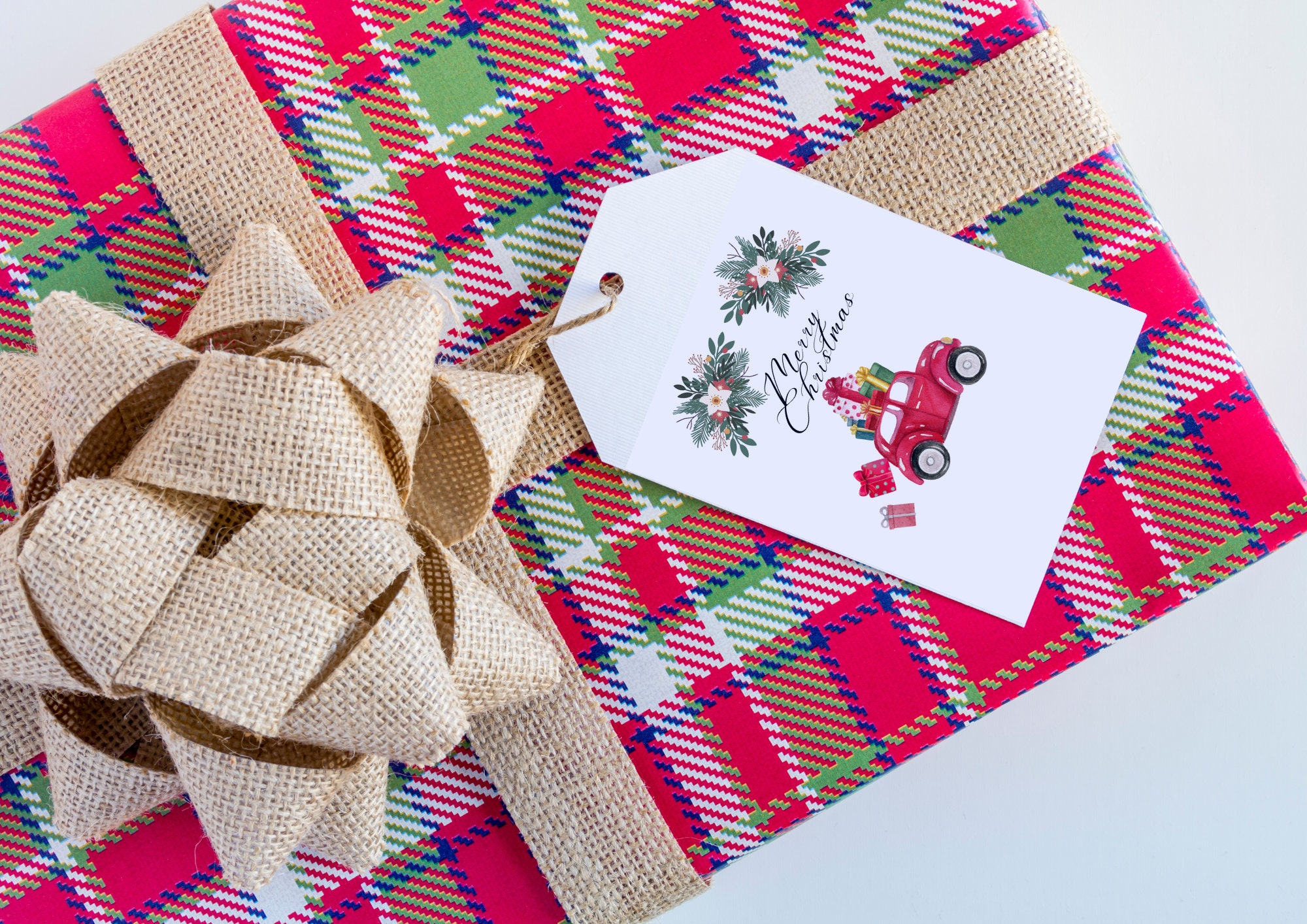 Printable Christmas Gift Tags, Template Merry Christmas Tag, Holiday ...