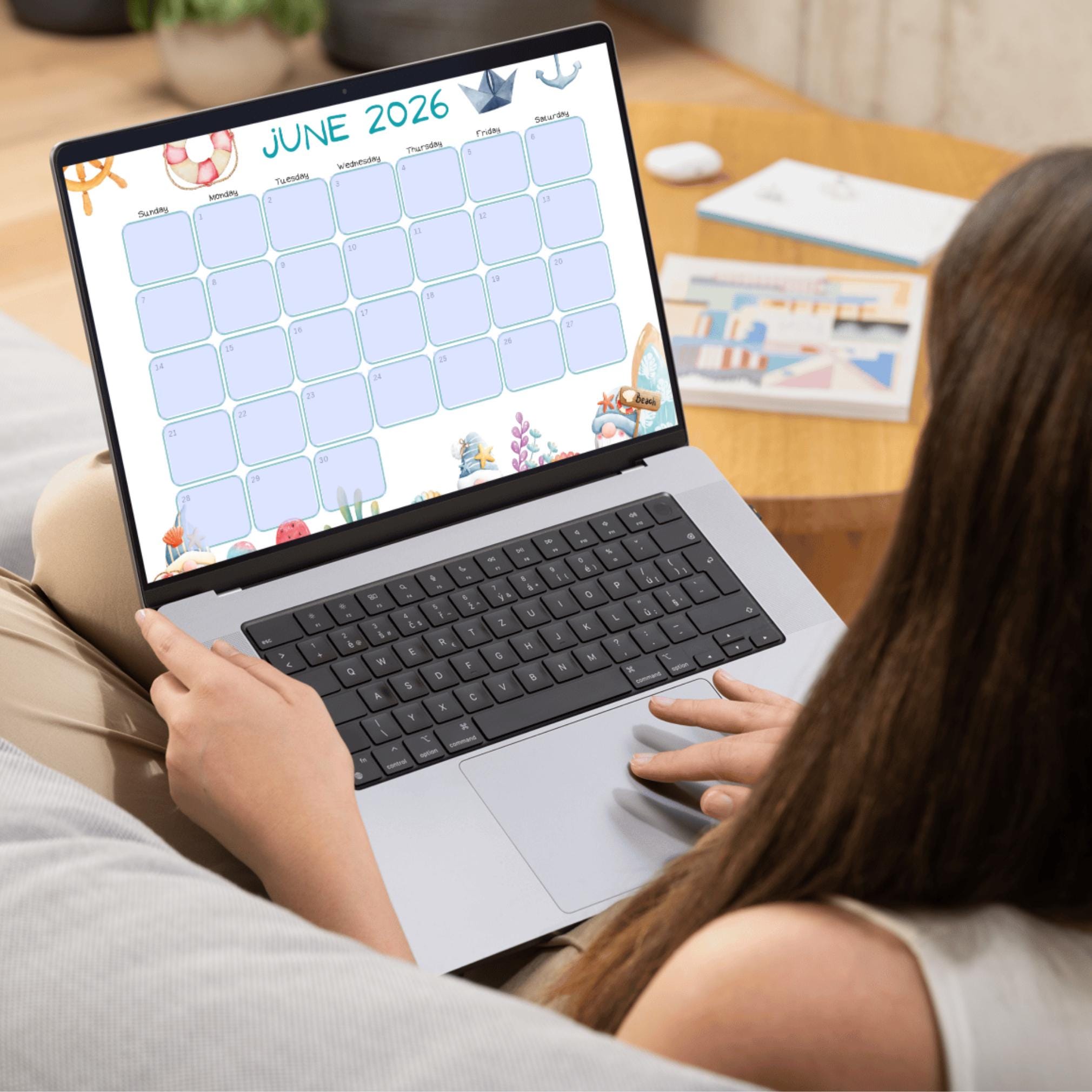 2026 Printable Fillable Gnome Calendar, 12-month Digital Planner ...