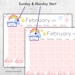 EDITABLE February 2025 Calendar, Beautiful Rainbow, Cute Clouds ...