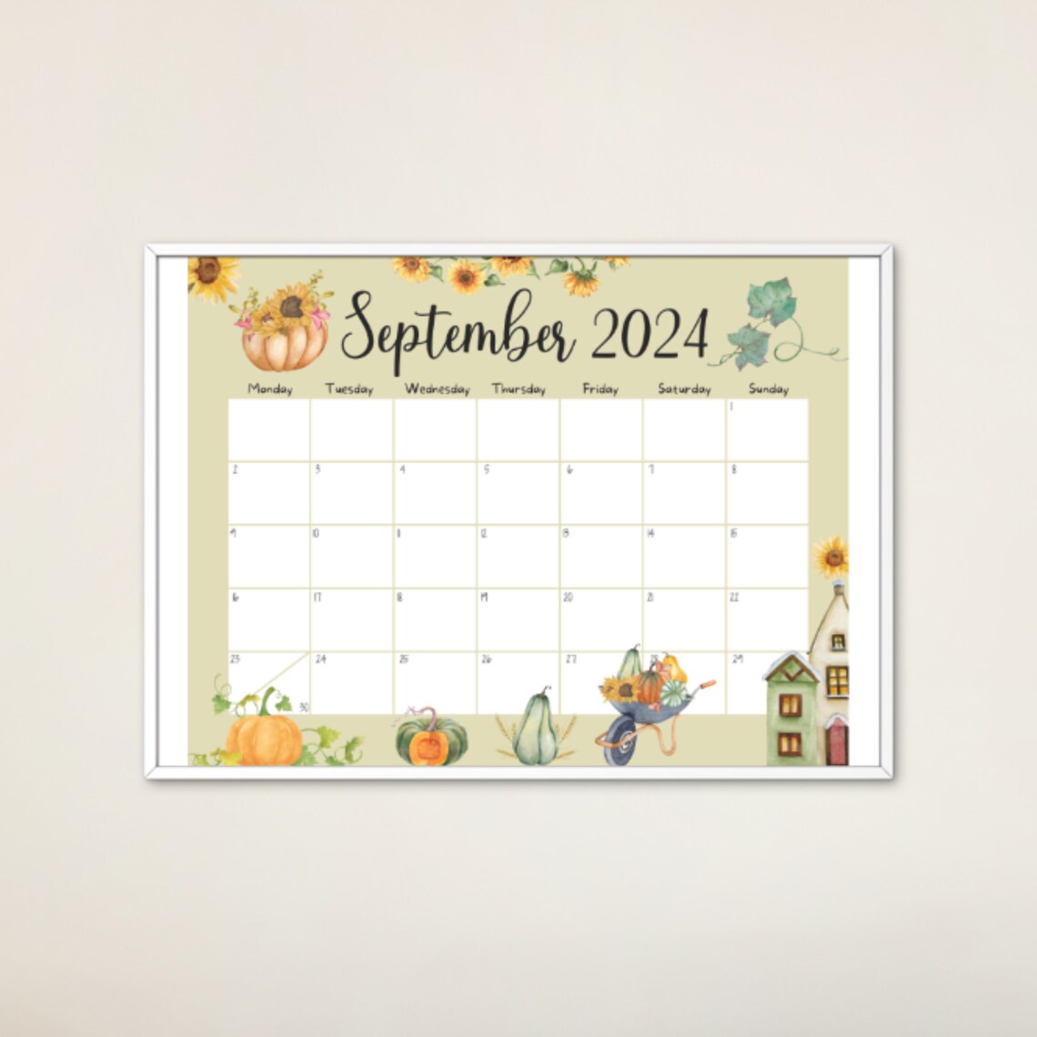 EDITABLE September 2024 Calendar, 2024 September Planner, Academic ...