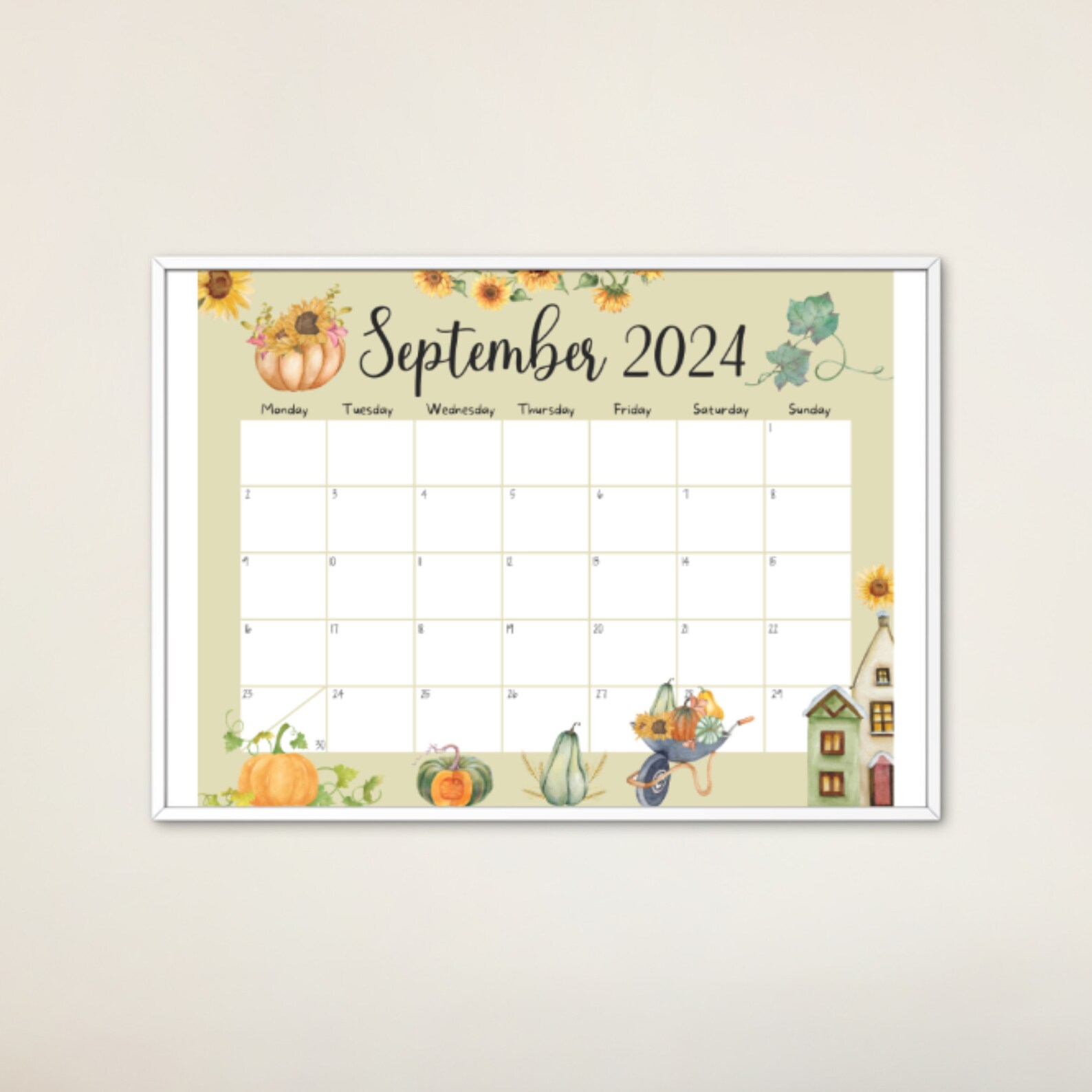 EDITABLE September 2024 Calendar, 2024 September Planner, Academic ...