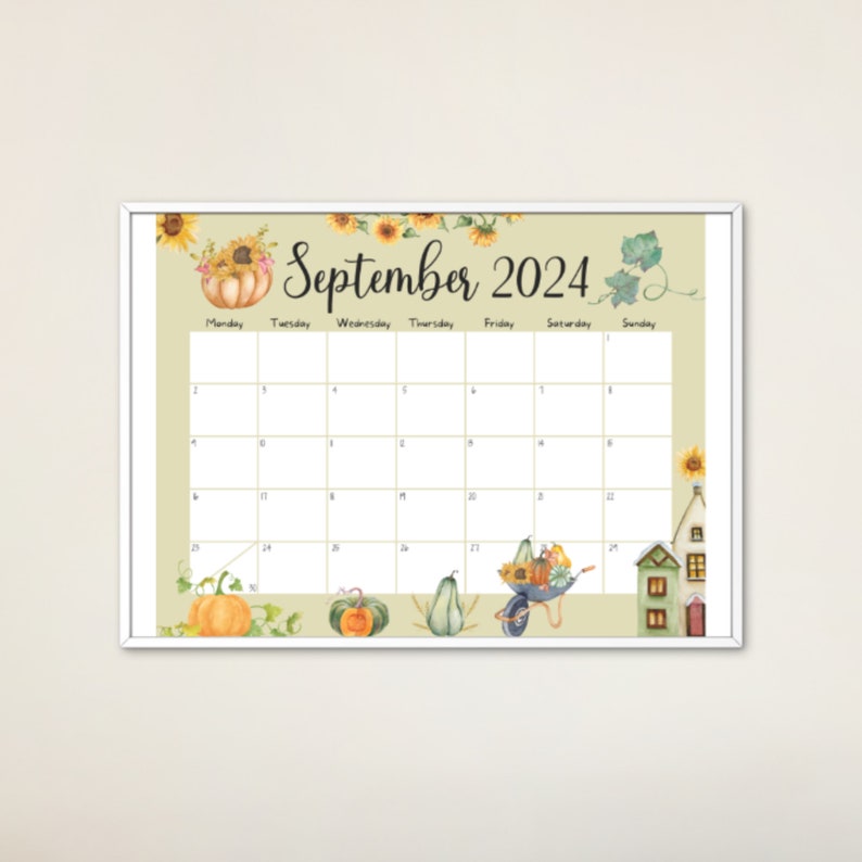 EDITABLE September 2024 Calendar, 2024 September Planner, Academic ...