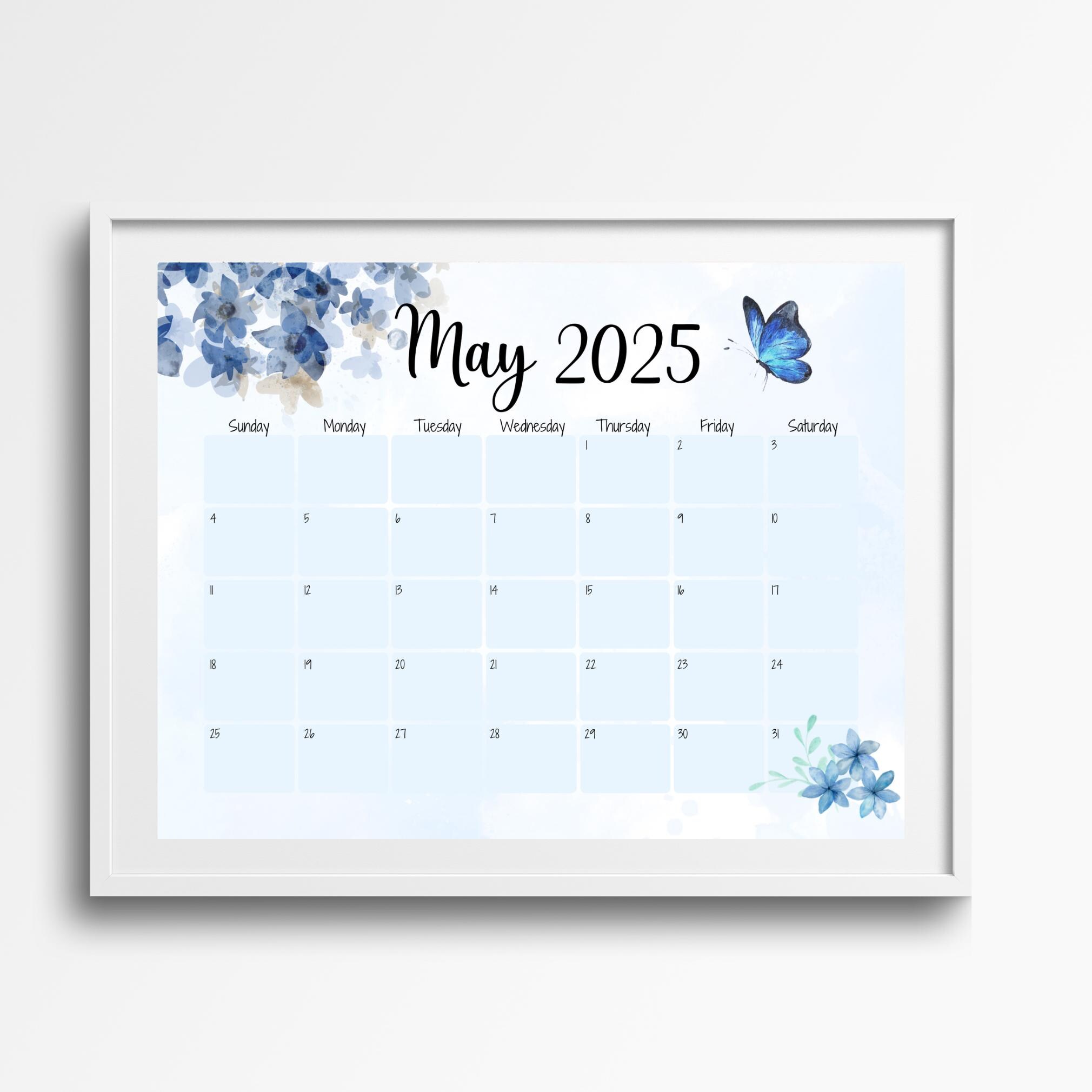 EDITABLE May 2025 Calendar, Simple and Elegance May Monthly Planner ...