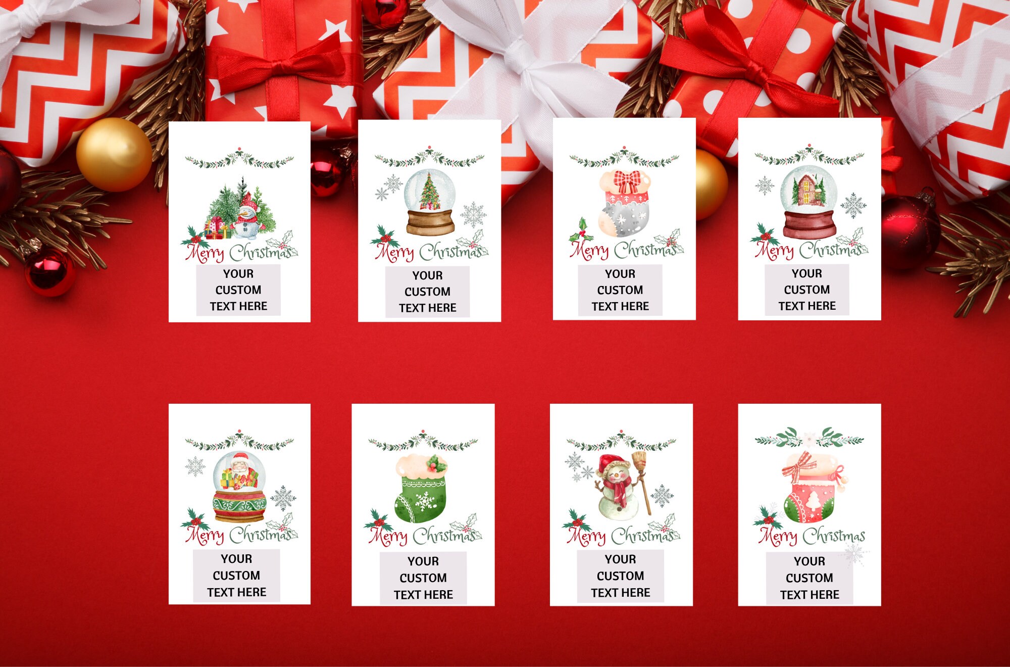 Printable Christmas Gift Tags Template Merry Christmas Tag - Etsy
