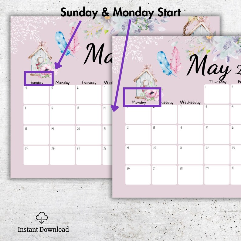 Editable/printable May 2025 Calendar, 2025 May Planner, Colorful ...