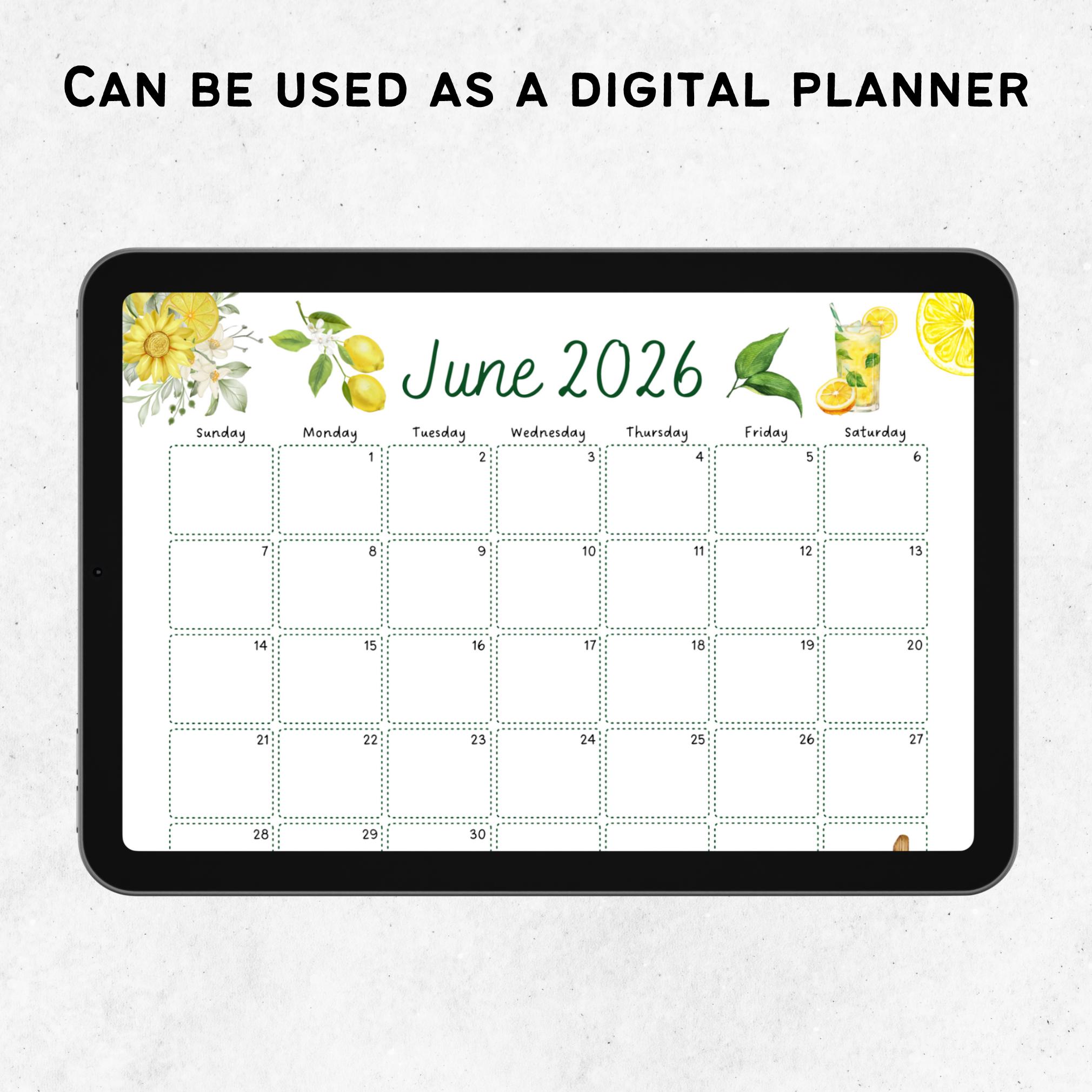 2025–2026 School Year Calendar Printable Fillable PDF | September to ...