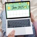 EDITABLE June 2025 Calendar, Yellow Lemons, Delicious Ice Creams, Green ...