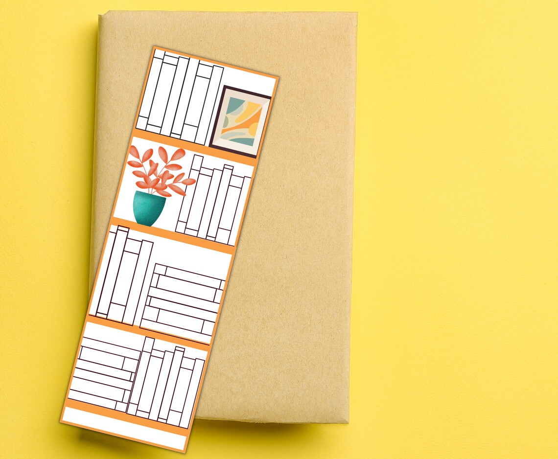 Book Tracker Bookmark Printable Bookmarks Bookshelf - Etsy