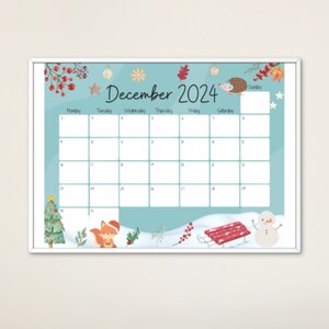 EDITABLE December 2024 Calendar, Christmas Planner, Beautiful Winter ...