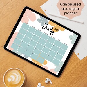 EDITABLE July 2025 Calendar, 2025 July Planner, Monthly Schedule, Boho ...