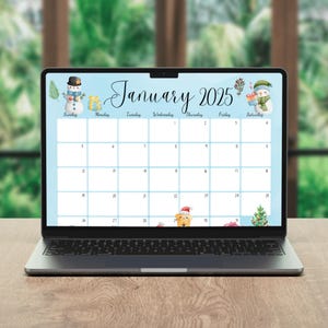 EDITABLE January 2025 Calendar, Beautiful Winter, Happy Snowmen, New ...