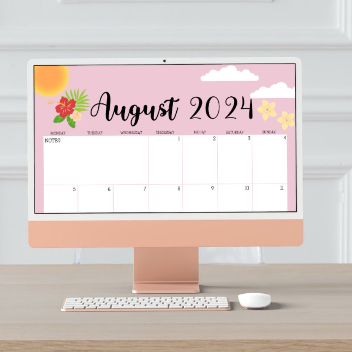 EDITABLE August 2024 Calendar, Printable Vacation Planner, Wonderful ...