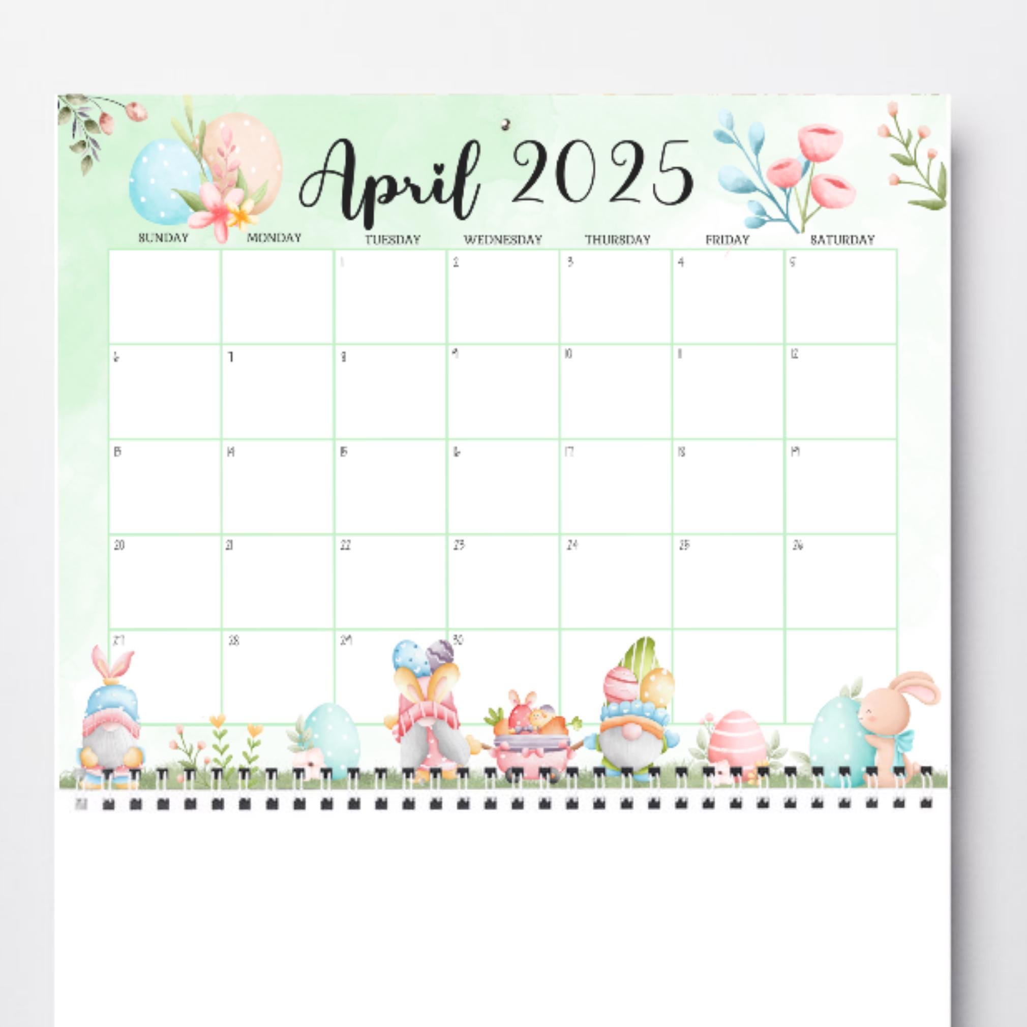 EDITABLE April 2025 Calendar, Printable April Calendar, Homeschool ...