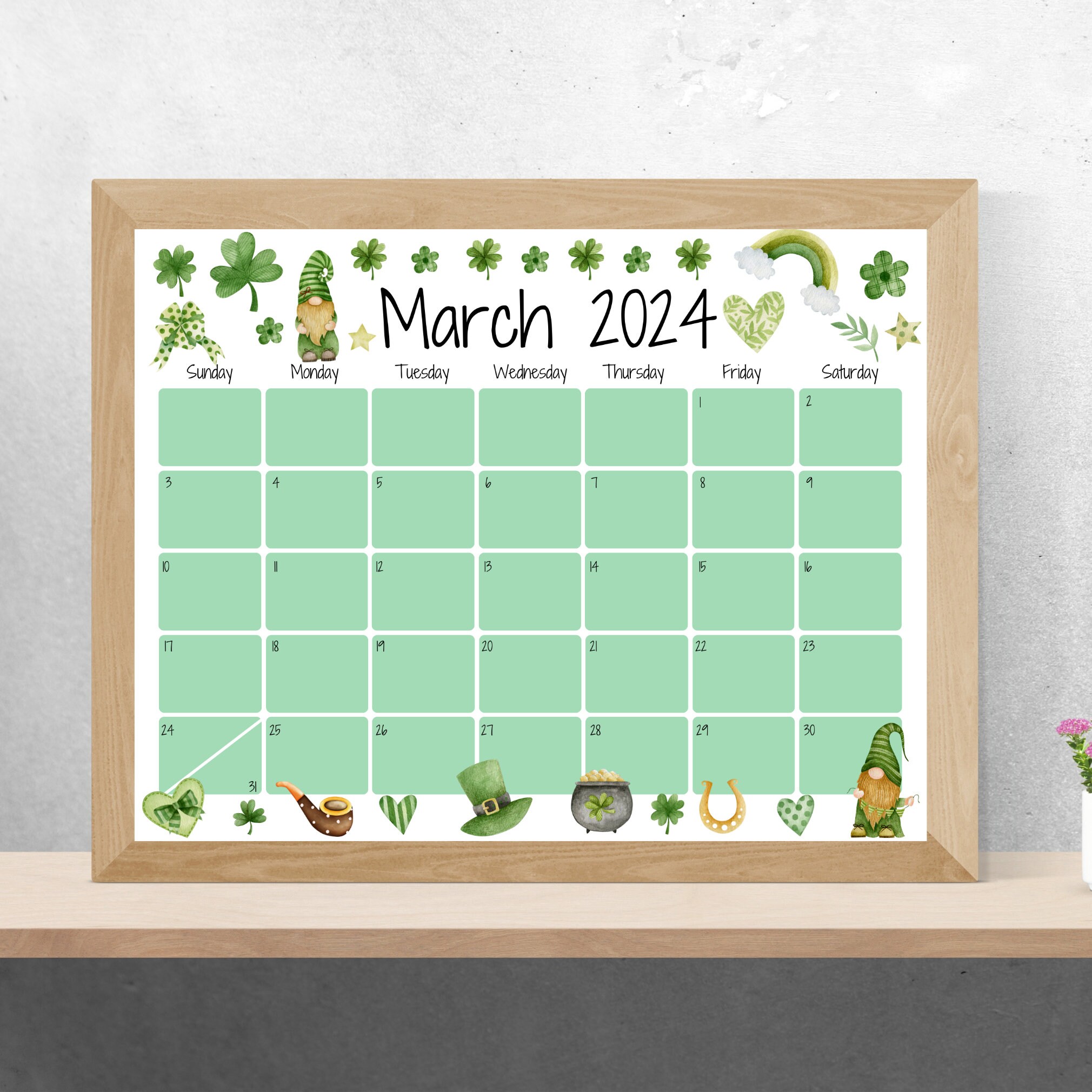 EDITABLE March 2024 Calendar, Printable Planner, Fillable Calendar ...