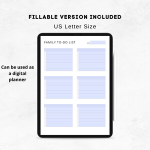 Family to Do List Printable, Tasks for Family Members, Cleaning ...