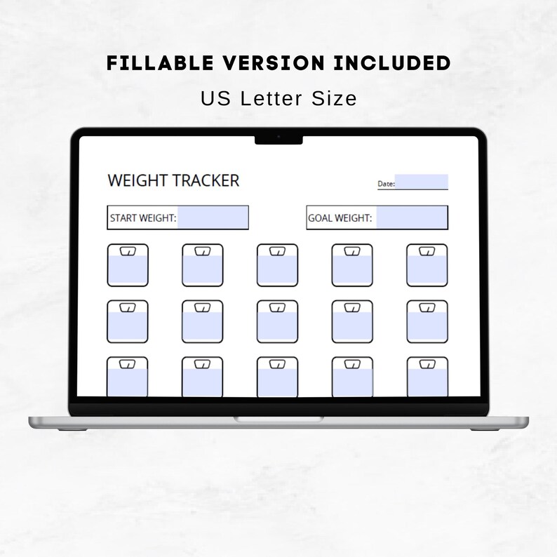 Weight Tracker Printable, Weight Loss Planner, Weight Goal Tracker ...