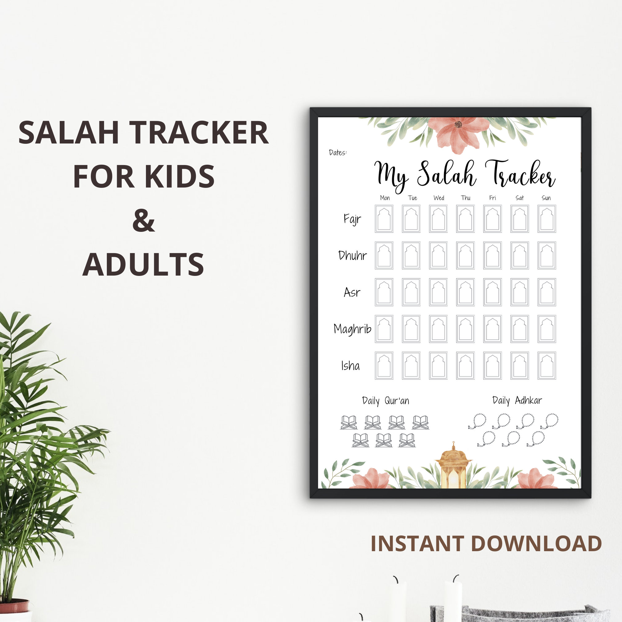 Muslim Prayer Tracker, Printable Salah Tracker, Prayer Chart for Kids ...