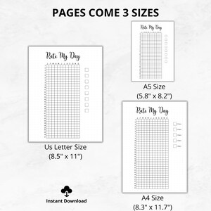 Rate My Day, Printable Mood Tracker, Daily Rating Tracker, Yearly Mood ...